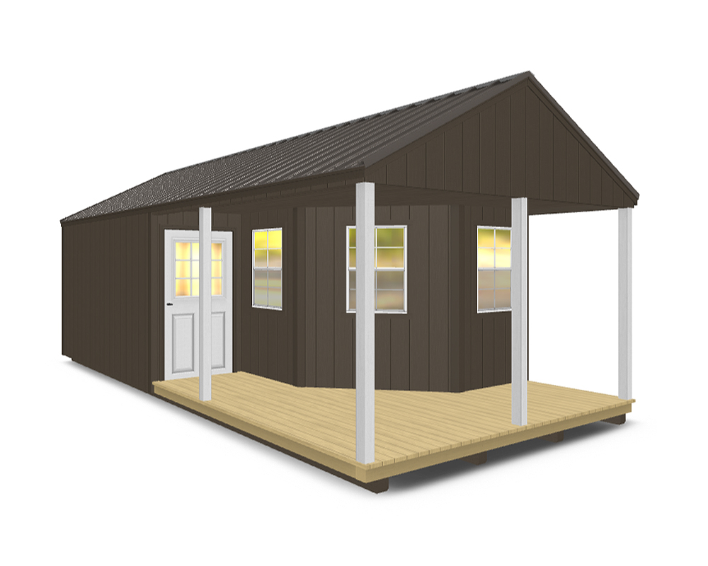 Corner Porch Cabin - Genesis Portable Buildings, LLC.